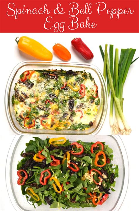 Spinach And Bell Pepper Egg Bake Makes The Perfect Weekend Breakfast Or