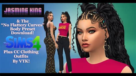Jasmine King And The No Flattery Curves Body Preset Plus Cc Clothes By