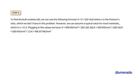 Solved If The Youngs Modulus Of A Material Is 200 Kn MmÂ² And Its