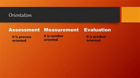 Difference Between Assessment Measurement And Evaluation Pptx