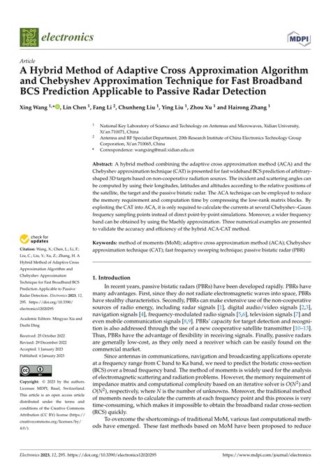 Pdf A Hybrid Method Of Adaptive Cross Approximation Algorithm And