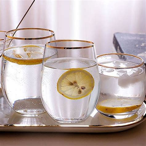 고급 골드테두리 글라스 유리잔 500ml 1p 원형 음료컵 홈플러스 택배배송