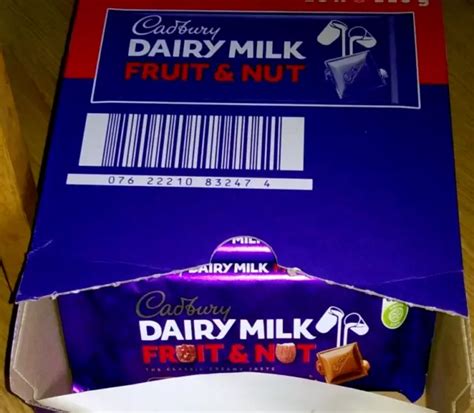 Cadbury Dairy Milk Fruit And Nut Chocolate Bar Rich And Nutty Box Of 14 X