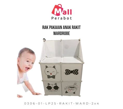 Mall Perabot Lemari Pakaian Rakit Plastik Lemari Baju Rak Buku