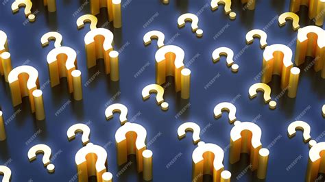 premium photo 3d render question marks and neon light