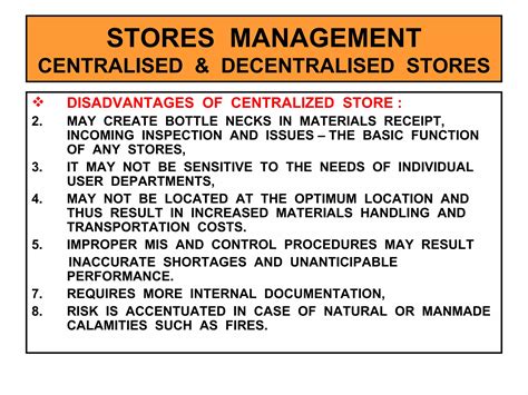 Stores Management Ppt