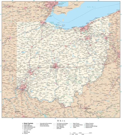 Ohio County Map With Roads Printable Map