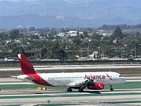 Avianca Airlines Airplane At Los Angeles International Airport In