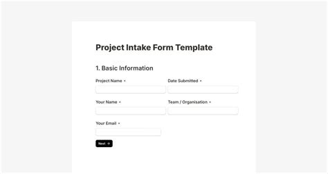 Free Project Intake Form Template Easy To Use