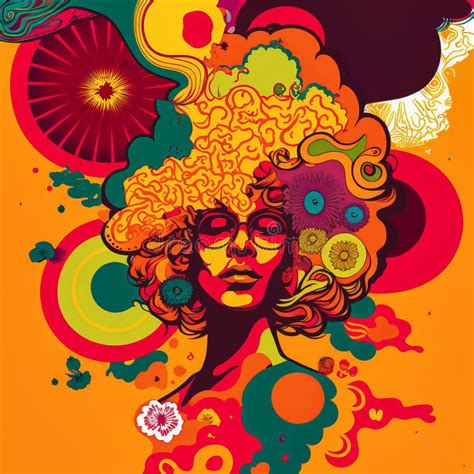 An Illustration Of A Woman With Flowers In Her Hair Stock Illustration