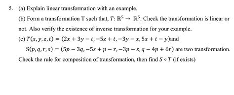 Answered Explain Linear Transformation With An… Bartleby