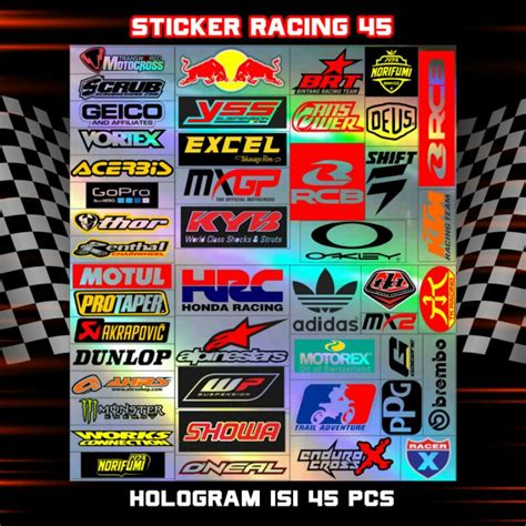 Jual Stiker Racing Pack Sticker Racing Hologram 45 Stiker Sponsor