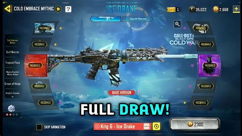 Cold Embrace FULL Mythic Drop CODM Mythic Krig 6 Ice Drake Full