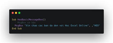 Vba Excel B I S D Ng Msgbox Trong Excel Vba Hkt Soft