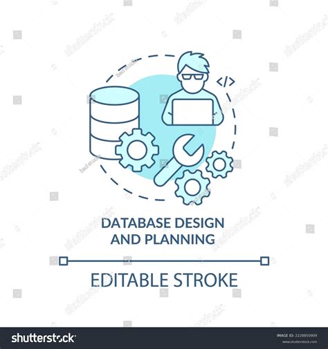 Database Design Planning Turquoise Concept Icon Stock Vector Royalty Free 2228850909