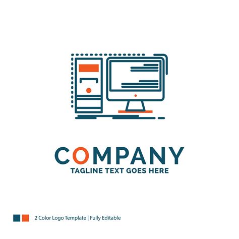 Computer Desktop Hardware Workstation System Logo Design Blue And