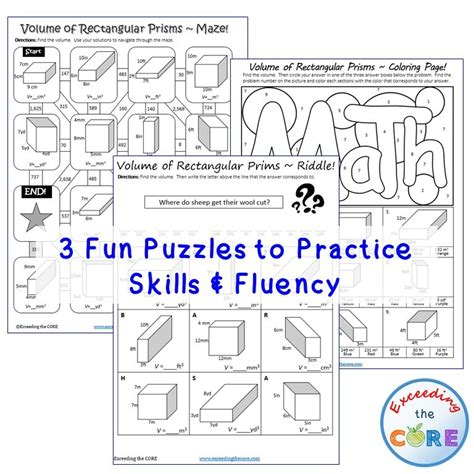 Volume Of Triangular Prisms Maze Riddle Coloring Page Worksheets