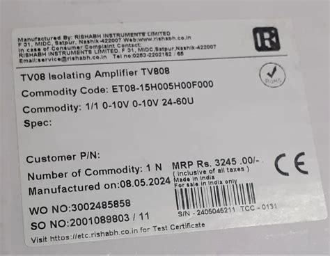 Isolation Transducer Rishabh Tv 808 0 10vdc Output 0 10vdc 24 60vacdc At ₹ 2200piece