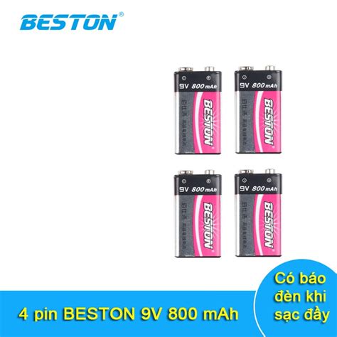 Pin sạc Beston mAh V Li ion dung lượng cao bộ sạc pin vuông V dùng cho micro không dây