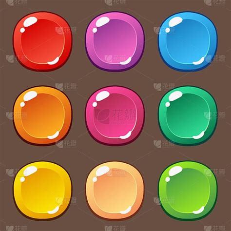 卡通按键设定游戏，gui元素手机游戏素材 花瓣网