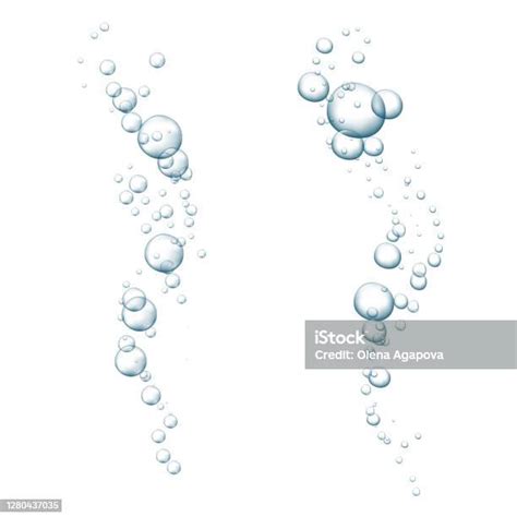 블루 탄산 거품 물 바다 수족관에서 수중 스트림을 반짝 탄산 팝과 발포성 음료 추상적인 신선한 소다 거품 벡터 그림입니다 기포에 대한 스톡 벡터 아트 및 기타 이미지