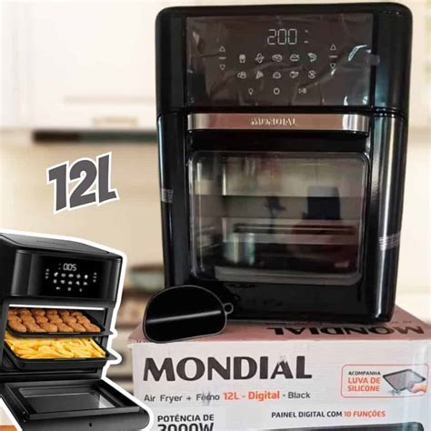 Fritadeira Elétrica Sem Óleoair Fryer Mondial Forno Oven Afon 12l Fb