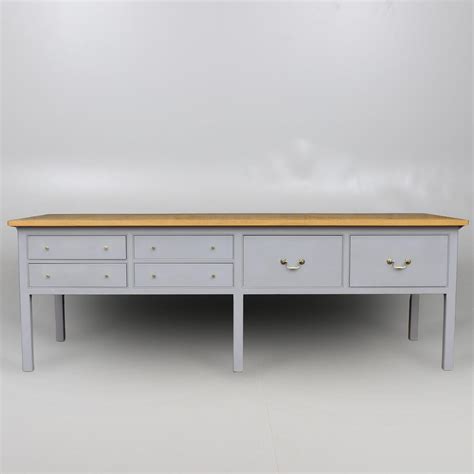 A Plain English Bespoke Solid Oak Kitchen Prep Table Furniture