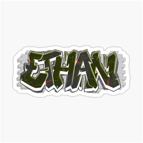 Ethan Graffiti Name Sticker For Sale By Namegraffiti Redbubble