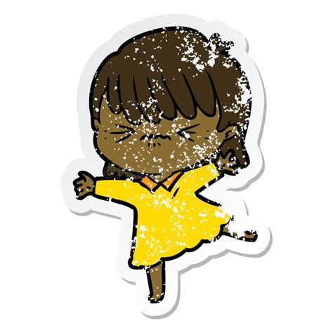 Cartoon Stressed Girl Stock Illustrations 4804 Cartoon Stressed Girl