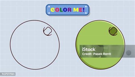멜론 색칠하기 책 페이지에는 어린이 및 취학 전 교육을위한 스케치와 색상 샘플이 함께 제공됩니다 만화 스타일 일러스트레이션 0명에 대한 스톡 벡터 아트 및 기타 이미지