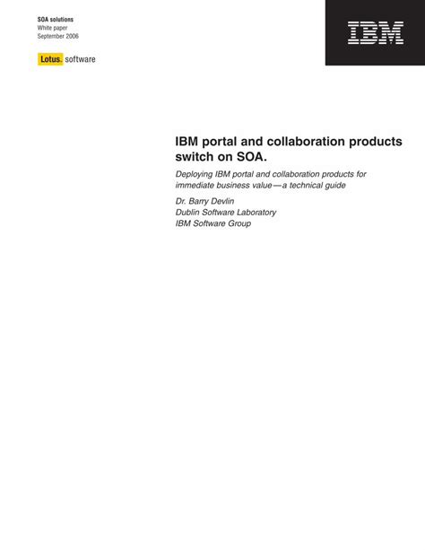 Pdf Ibm Portal And Collaboration Products Switch On Soa Of Sap Windows Open To Figure Out The