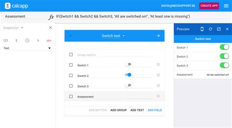 Calcapp — Feature Switches