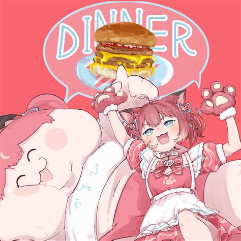 Buranka Akami Karubi Crazy Raccoon Highres 2girls Ahoge