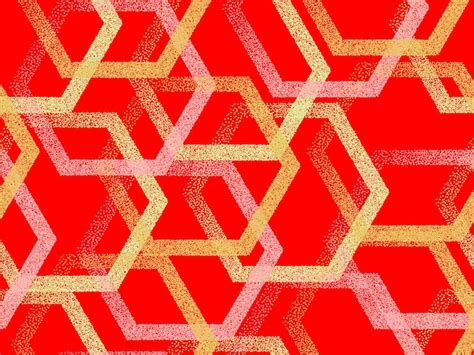 穴あき六角形の幾何学的なシームレスなベクトル パターン グラデーション D プレミアムベクター