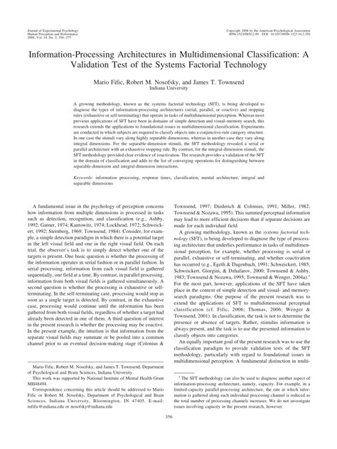 Pdf Information Processing Architectures In Multidimensional