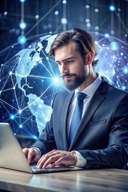 Chatgpt 聊天机器人 Ai 或人工智能 企业家与智能助理 Chatgpt Ai 合作在 Openai 开发的数据全球网络连接网络上工作