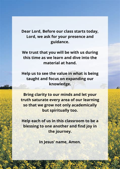 Prayer Before Class Artofit