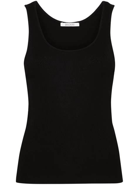 Gauchère Fine Ribbed Tank Top Black Farfetch