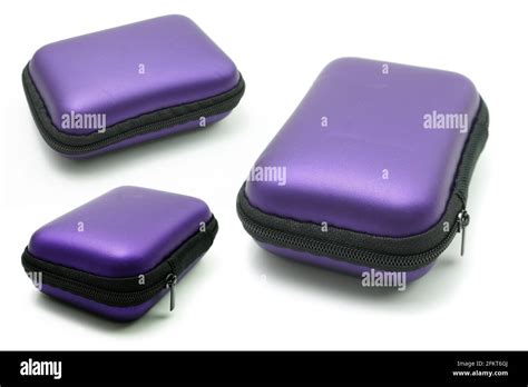 Portable External Hard Drive And Carrying Case Isolated White Background Stock Photo Alamy