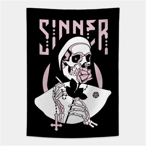 Sinner Sister Satanic Nun Tapestry Teepublic