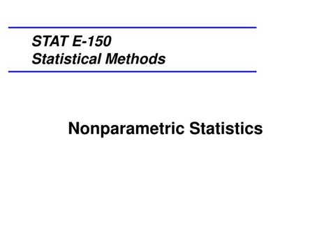 Ppt Nonparametric Statistics Powerpoint Presentation Free Download