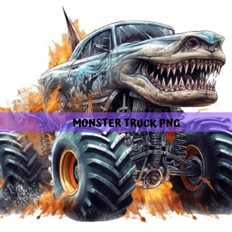 Monster Truck Png Bundle Png Sublimation Funny Monster Truck Megalodon