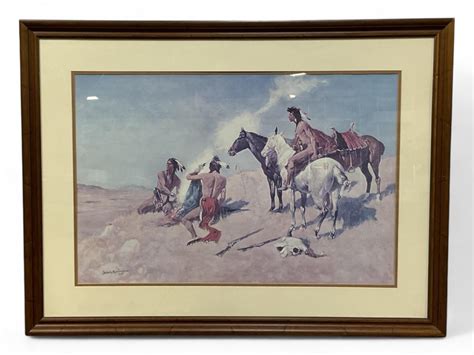 Lot Frederic Remington Smoke Signals Framed Print