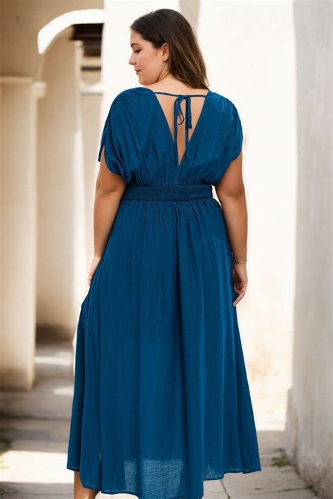 Genevieve Plus Size Empire Waist Maxi Dress Hello Curve