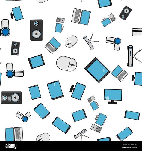 Seamless Pattern Texture From Modern Digital Devices Gadgets Tablets