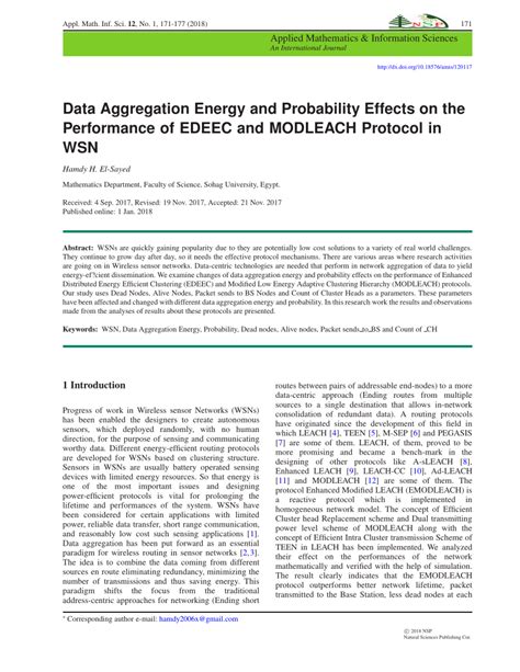 PDF Data Aggregation Energy And Probability Effects On The Performance Of EDEEC And MODLEACH