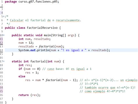 Solución ejercicio 7 Java Clases y métodos Problema 5 Recursividad