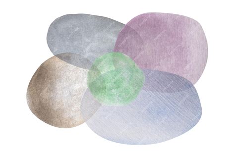 다른 모양의 수채화 반점수채화 원 세트 수채화 반점 그리기 프리미엄 사진