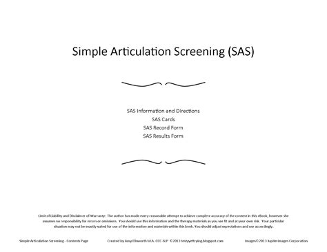 Testy Yet Trying Free Simple Articulation Screening Tool