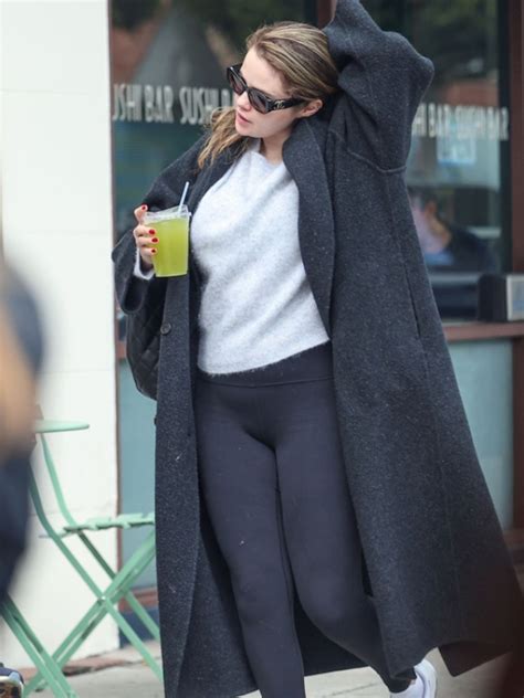 Selena Gomez Gray Trench Coat Fleur Long Wool Coat Gray